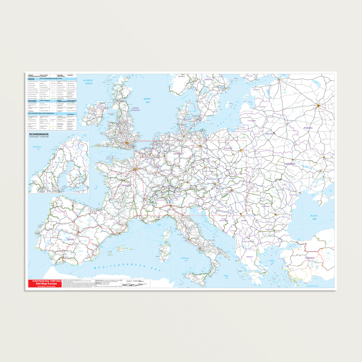 Rail Map Europe – Folded Print